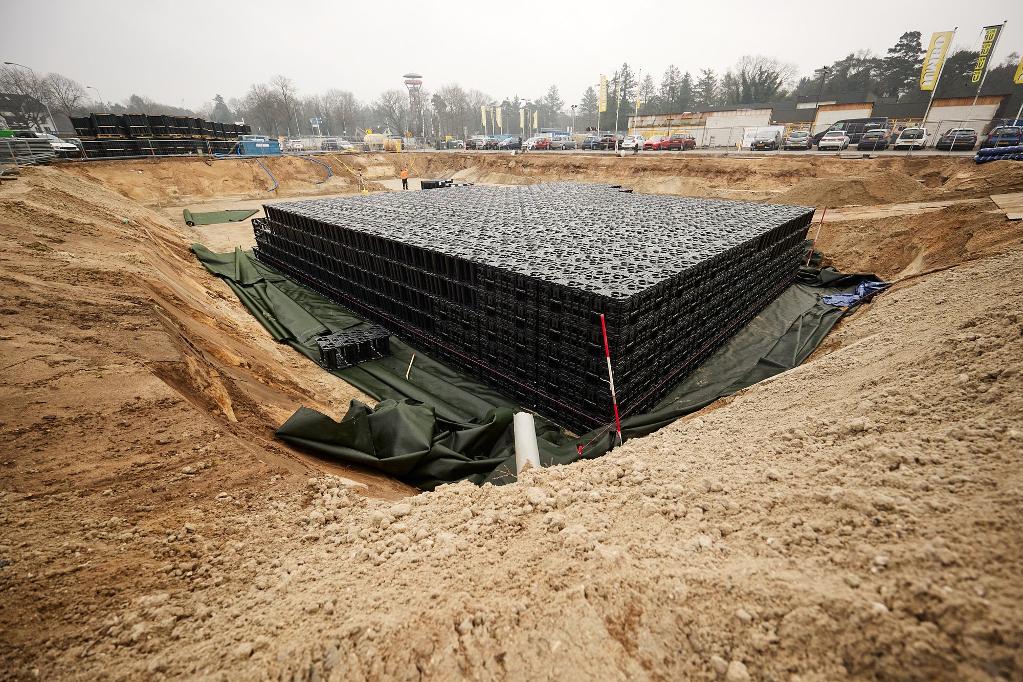 Wavin zorgt voor droge voeten in Nunspeet met 6000 infiltratiekratten