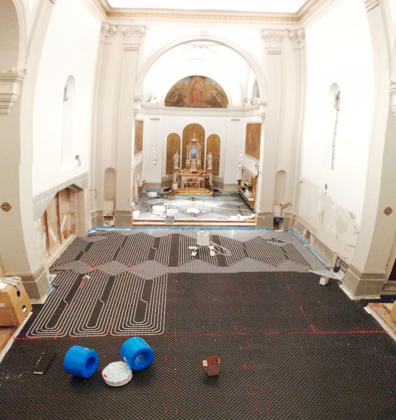 Climatizzazione radiante Wavin Comfia per la chiesa San Marco ...