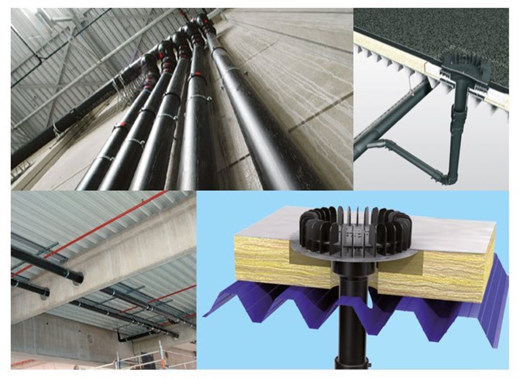 What are the advantages of siphonic roof drainage?